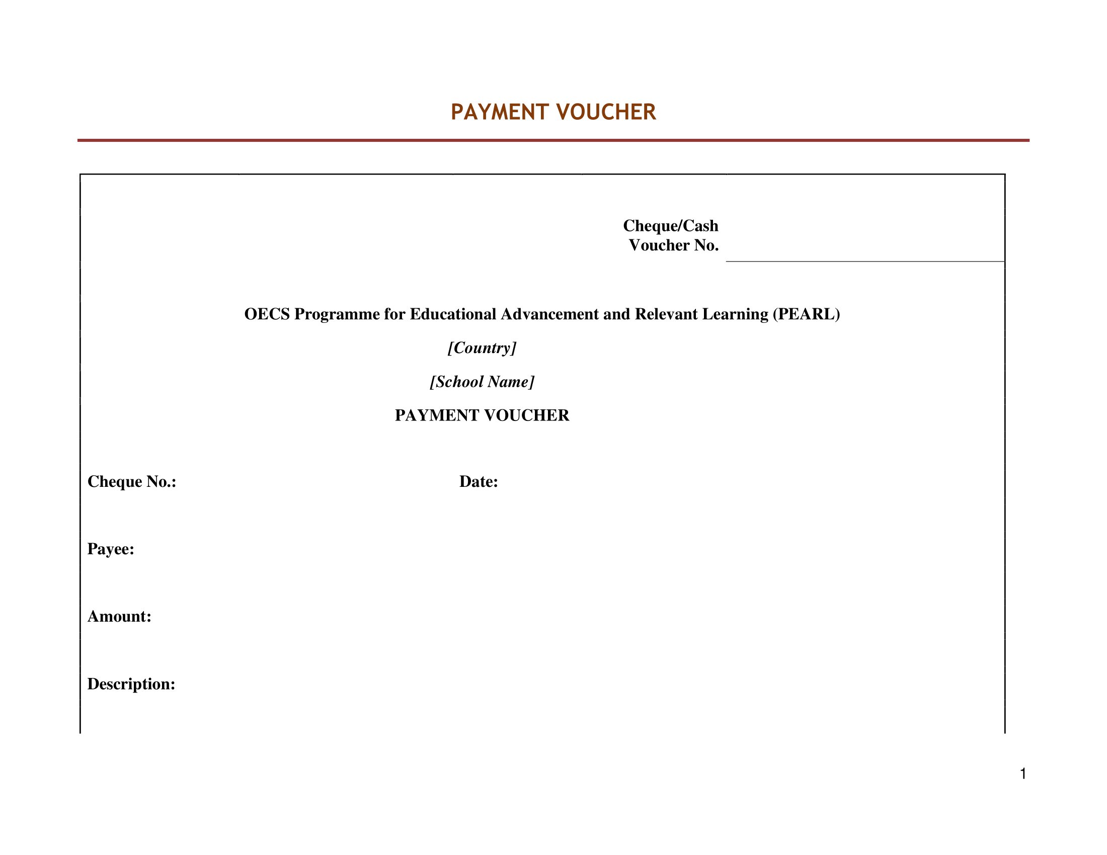 CSSI Plan Grant Payment Voucher Template