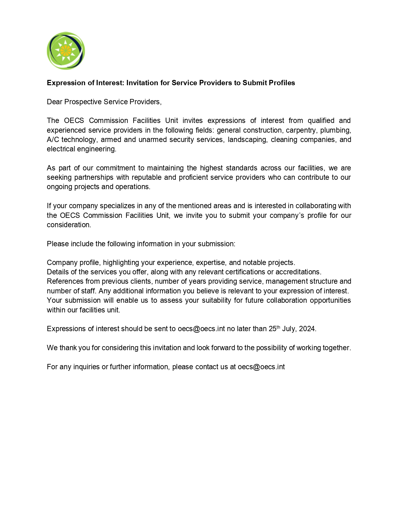 Revised OECS Expression of Interest: General Construction and Building ...