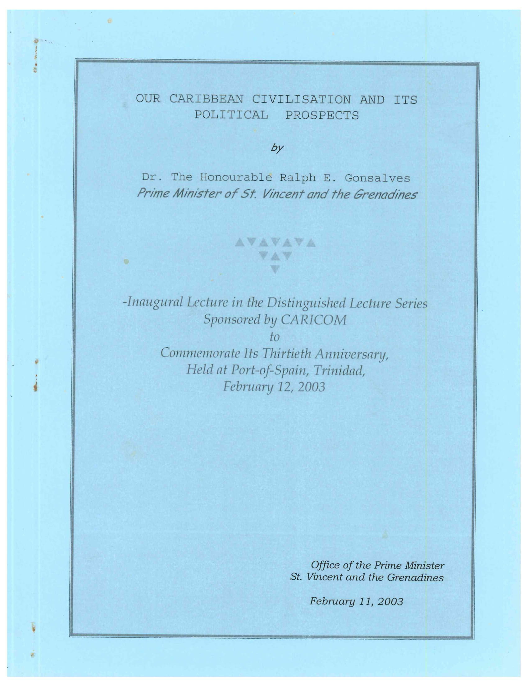 Our Caribbean Civilisation and Its Political Prospects by R. Gonsalves