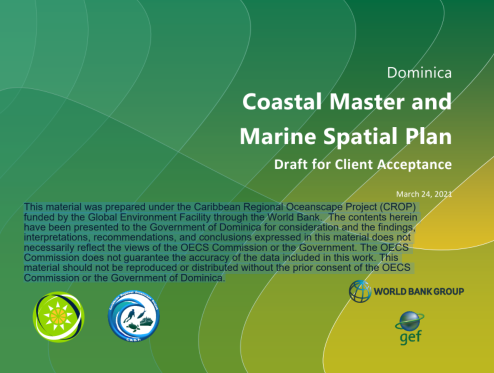 Dominica Coastal Master and Marine Spatial Plan