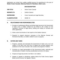 Senior Crown Counsel, Attorney General’s Chambers, Saint Lucia